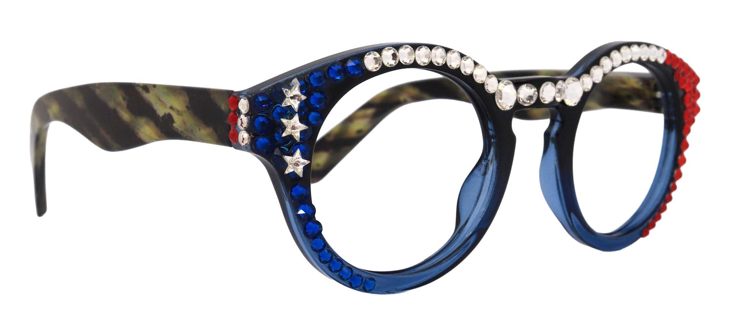 Freedom Shine, Blue Light Blocker Bling Women’s Reading Glasses with G ...